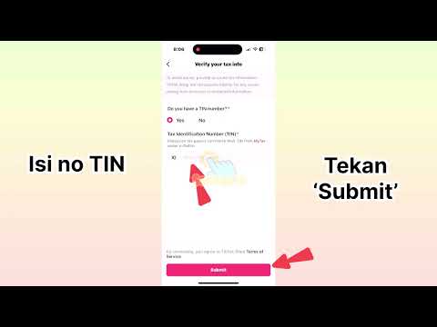 Cara isi no TIN di Tiktok apps