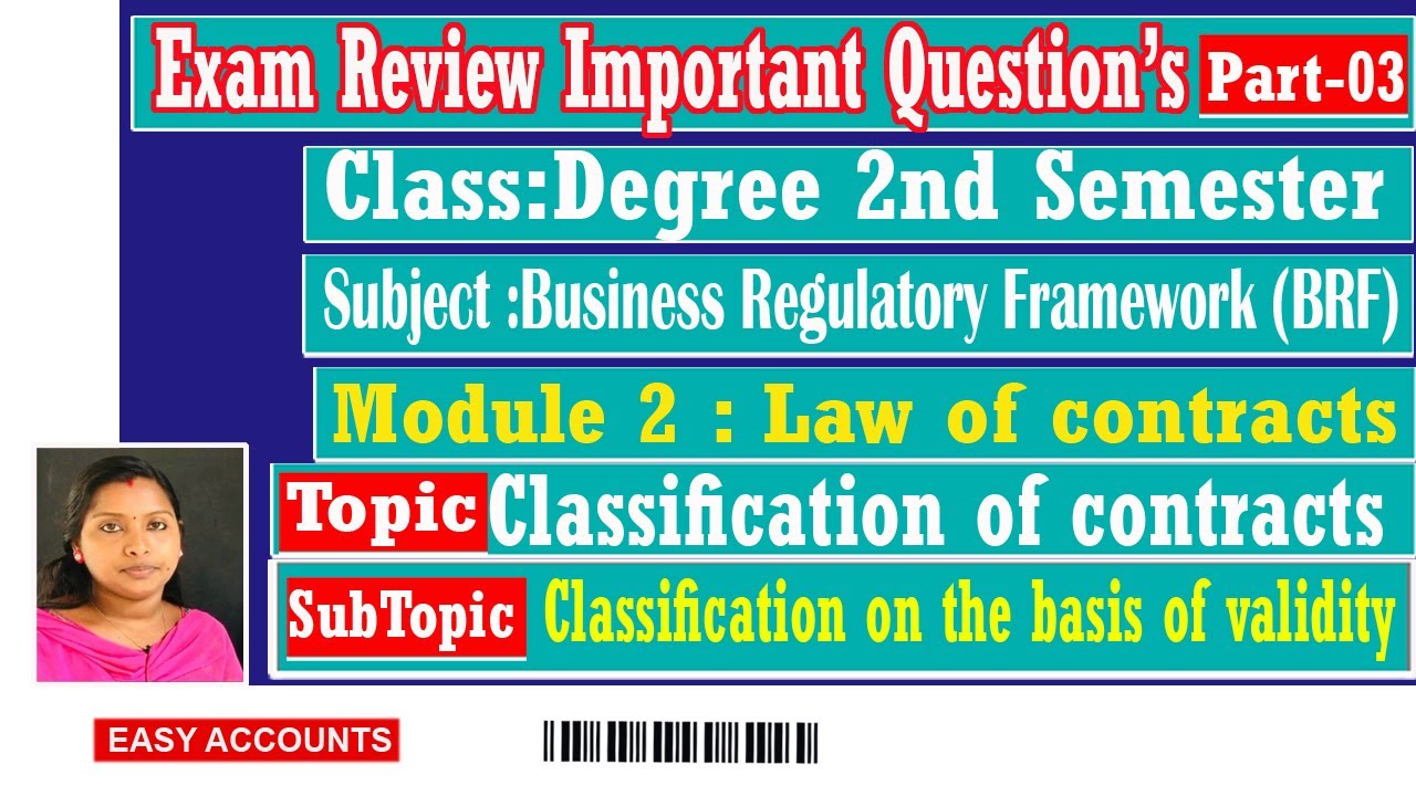 Business Regulatory Framework| Module-2 | Part-03 | Law of contracts | Easy Accounts - YouTube