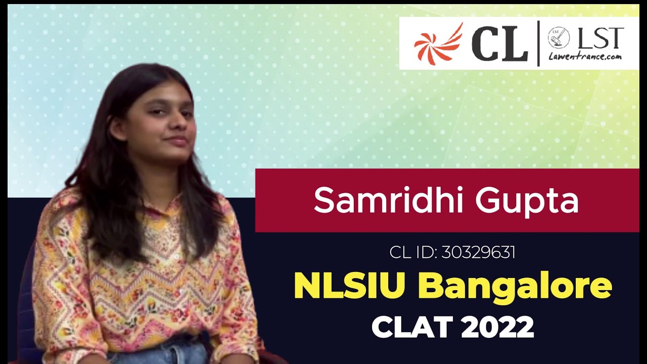 Dreams to Reality: NLSIU Bangalore || Samridhi Gupta || Career Launcher ...