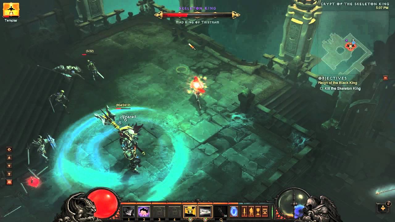 Diablo 3 - Normal Skeleton King Fight (Demon Hunter) - YouTube