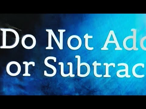 DO NOT ADD OR SUBTRACT! - YouTube