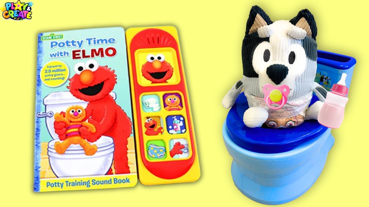Bluey & Bingo - Potty Training with Baby Muffin and Elmo! - YouTube