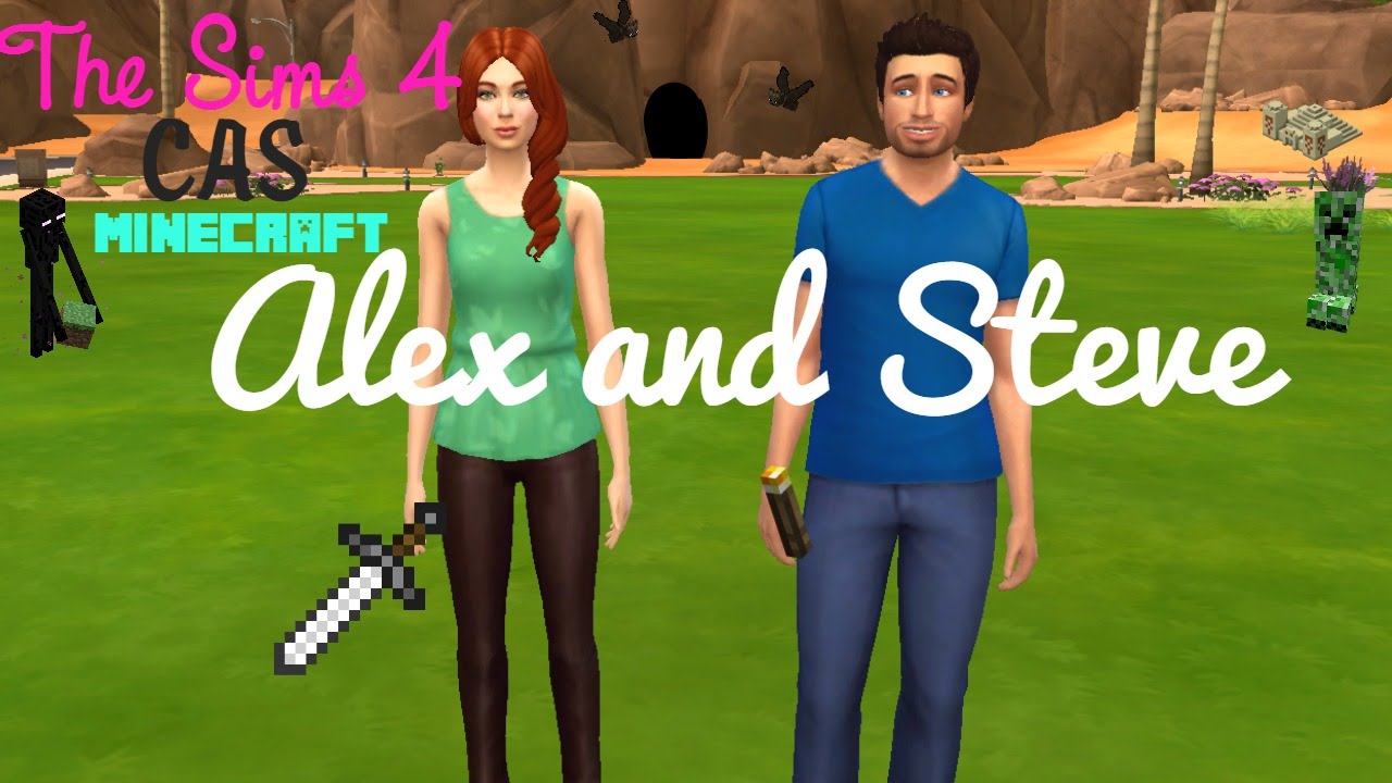 The Sims 4 CAS: Minecraft- Steve and Alex - YouTube