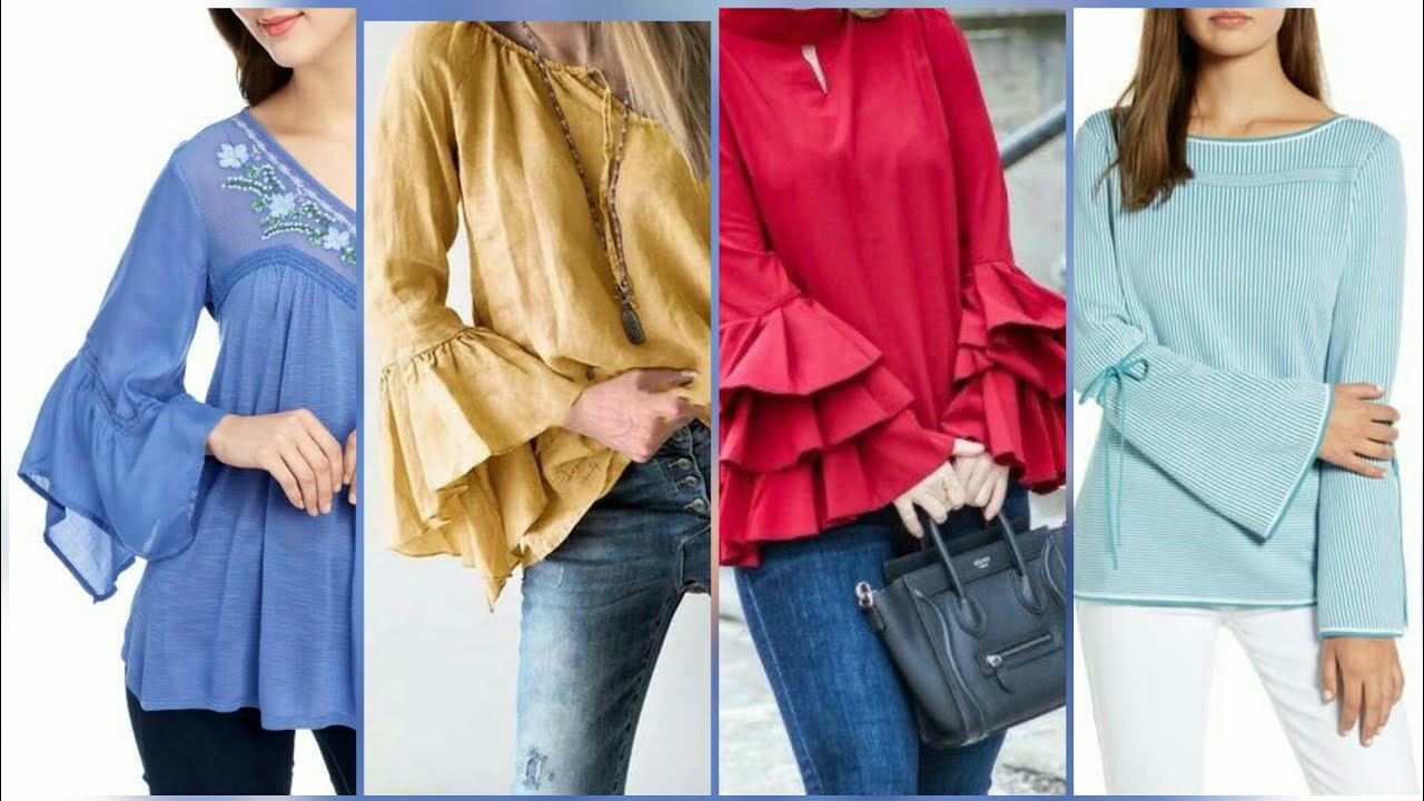 Bell sleeve style amazing design beautiful colour - YouTube