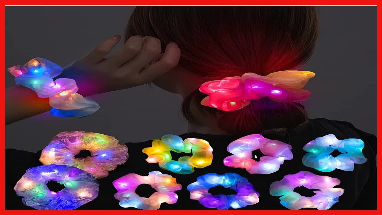 Great product - 8 Pcs LED Scrunchies for Women - Led Glow Hair Bands ...