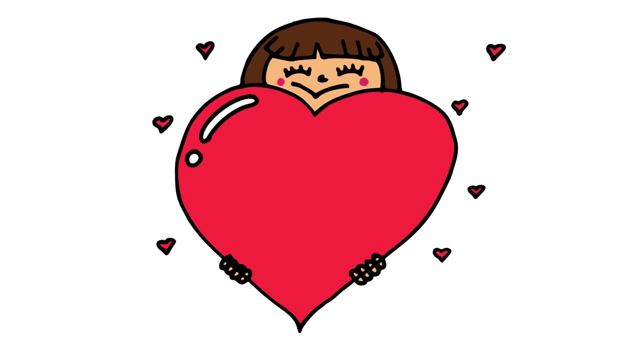 HOW TO DRAW A CUTE GIRL HOLDING A HEART - EASY DRAWINGS - YouTube