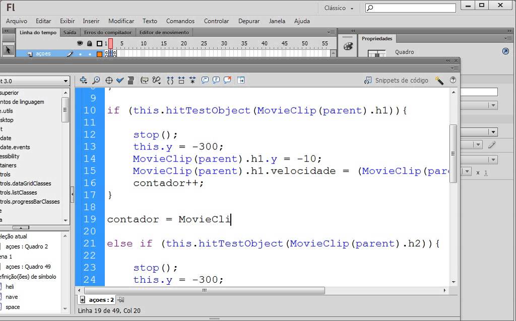 Flash CS6 - Jogo de Nave - Aula 26 - Programando Contador - YouTube
