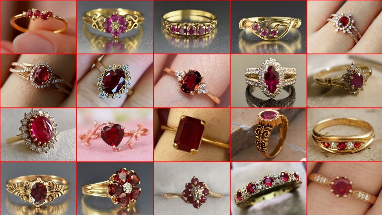 "Crimson Elegance: Trending Gold Ruby Ring Designs for 2024" - YouTube