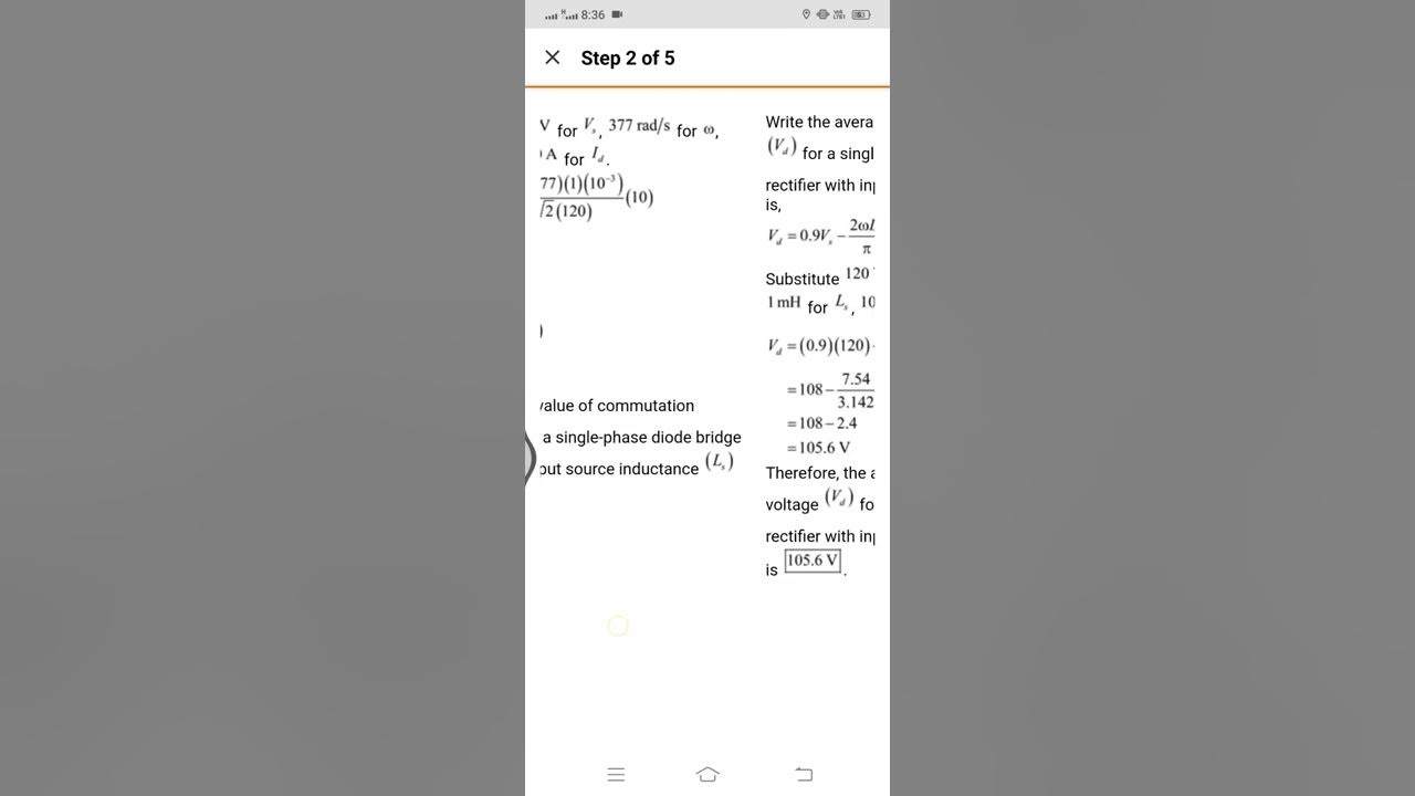 5-5 Consider the basic commutation circuit of Fig. 5-11a with Id = 10 A.(a) With Vs ;:::: 120 V ...