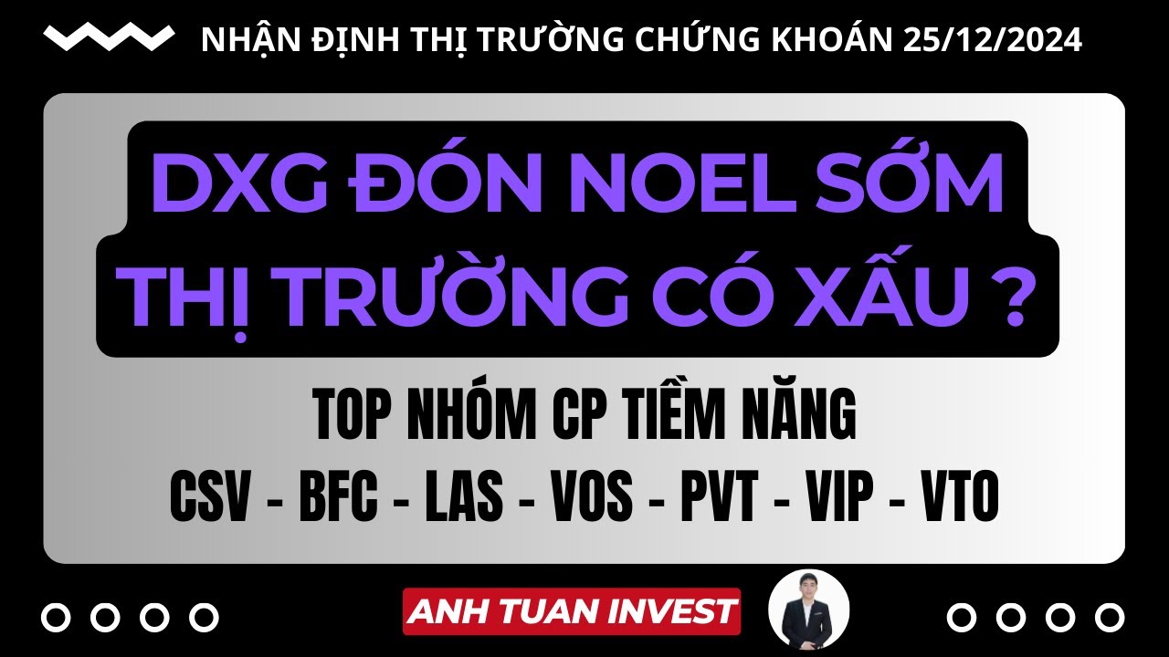 Chứng khoán hôm nay |Nhận định thị trường : 25/12/2024 "DXG" ĐÓN NOEL ...