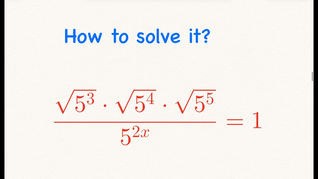 Nice exponent question can you solve it? - YouTube