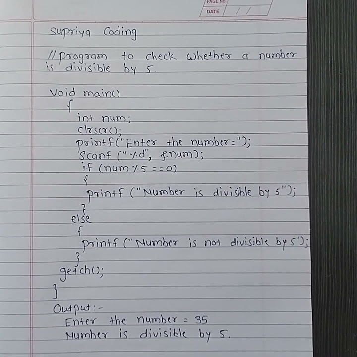 Program To Check Whether A Number Is Divisible By 5 Or Not In C Clanguage Supriya Coding