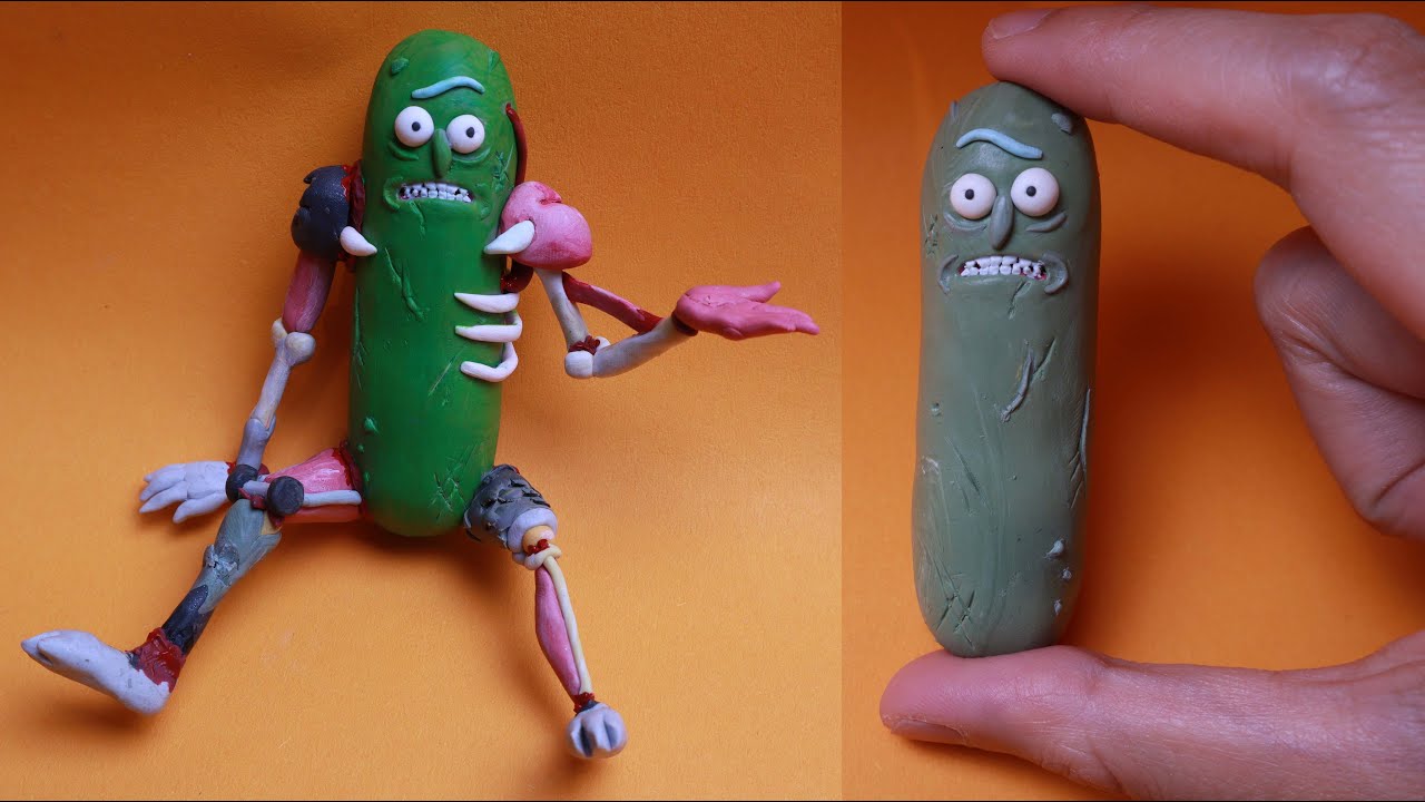 Making Pickle Rick From Rick And Morty - Polymer Clay - YouTube