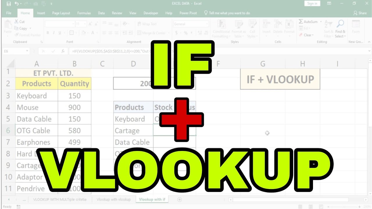 VLOOKUP With IF Function In Excel YouTube vlookup-with-if-function-in-excel-youtube