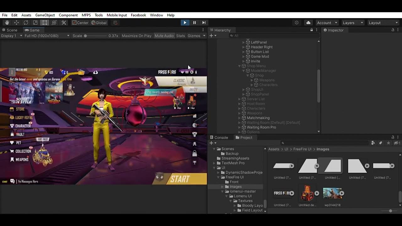 Free Fire Clone Unity Game Source Code - MainMenu / Lobby / Login #unity #unity3d #unitydev ...