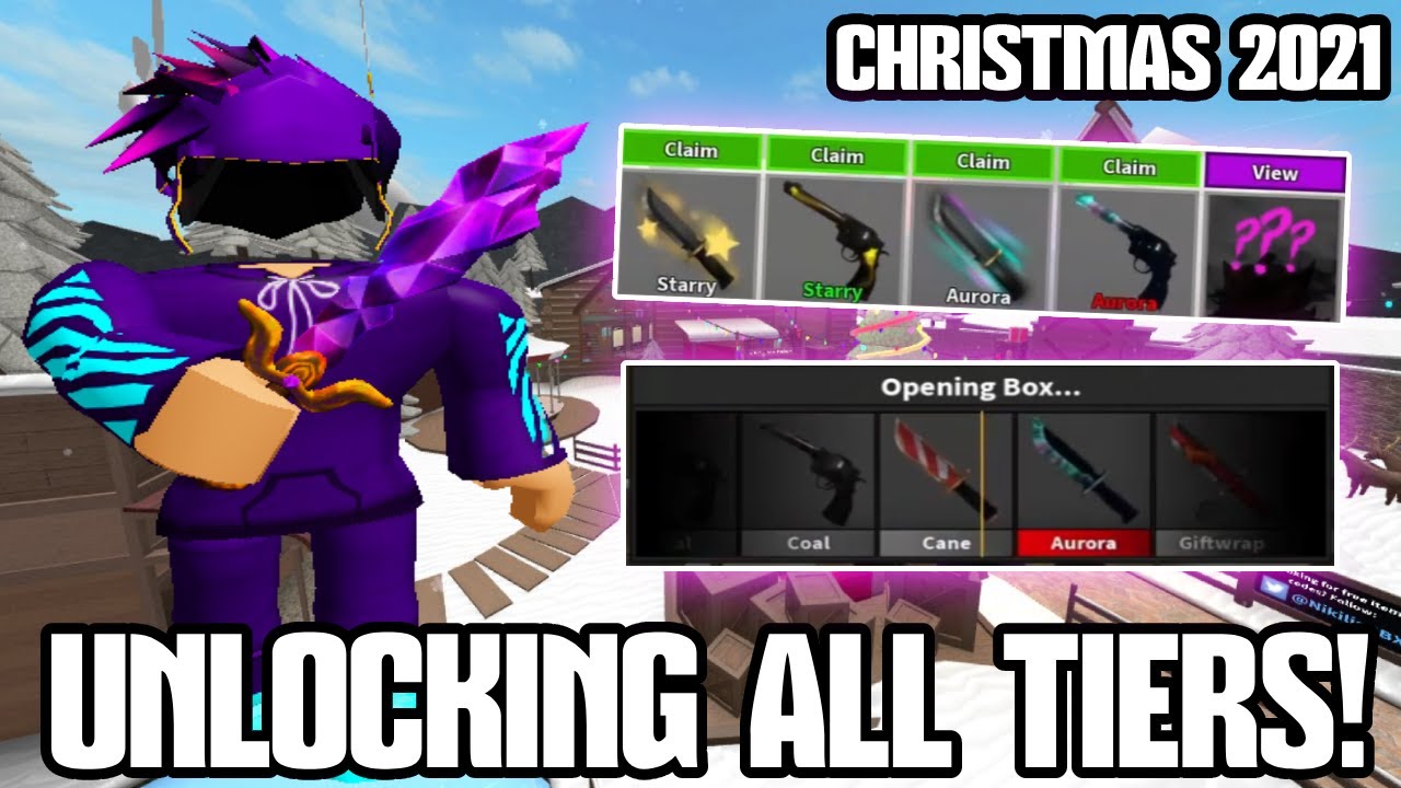 Unlocking *ALL TIERS* In the MM2 Christmas 2021 Battlepass! - YouTube