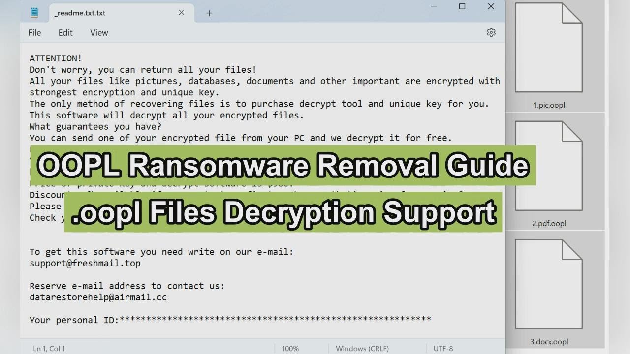 OOPL Ransomware Removal + .oopl Files Decryption | Recover .oopl Files ...