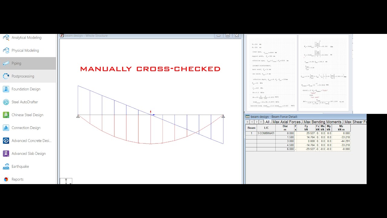 RCC Beam design - Manual Cross Checking - YouTube
