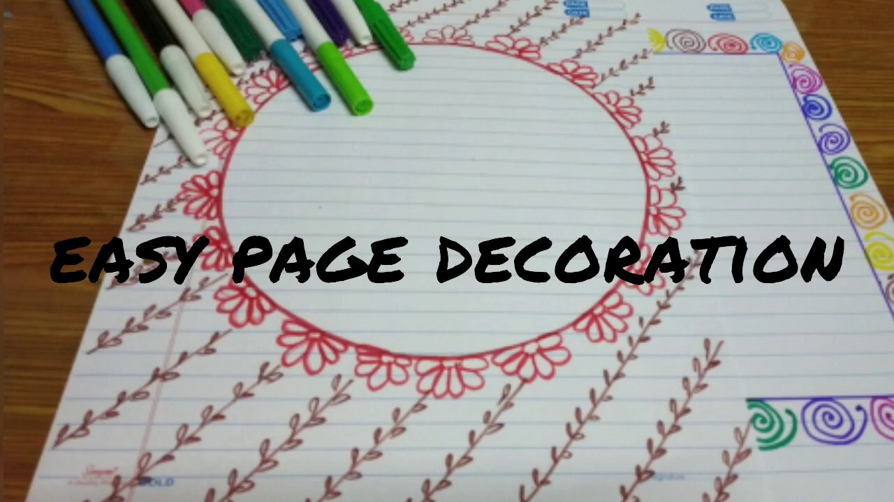 How to make Easy page decoration - YouTube