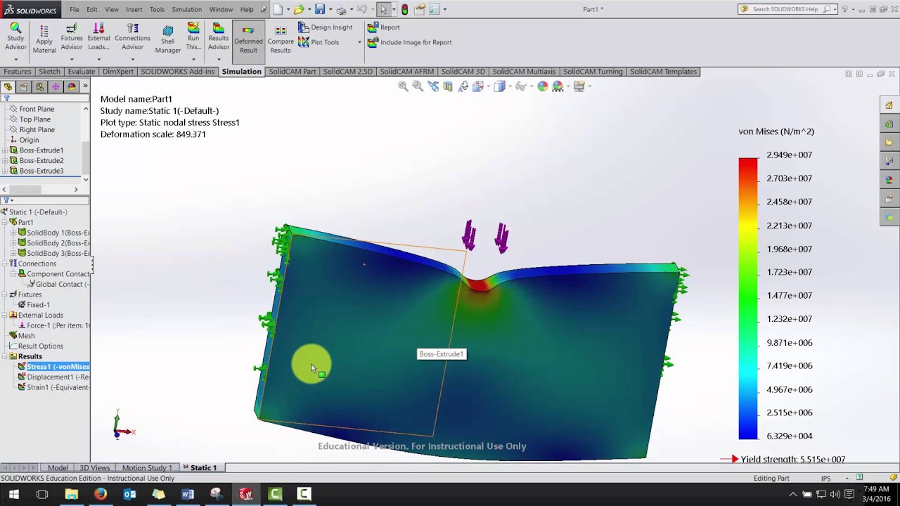 SolidWorks Simulations - YouTube