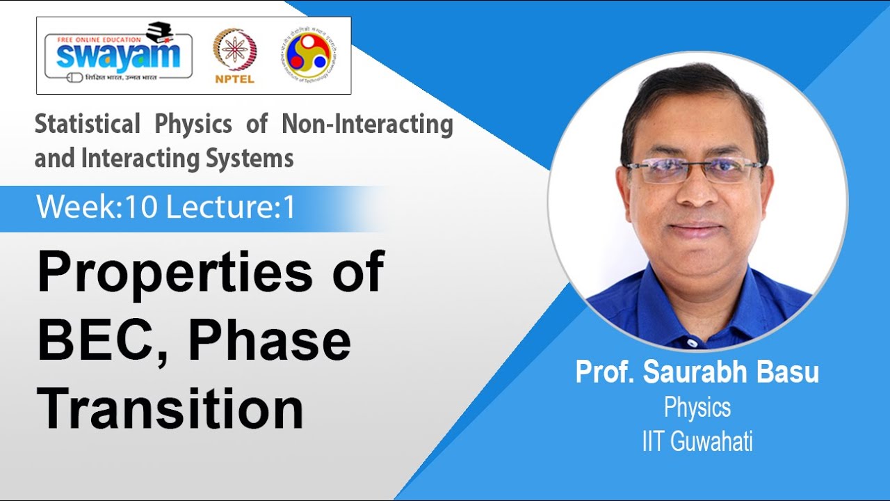 Lec 23: Properties of BEC, Phase Transition - YouTube