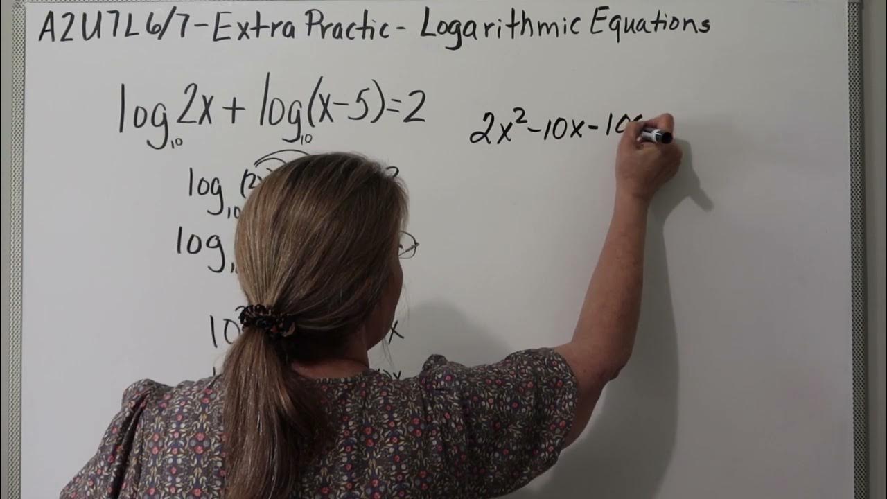 Logarithmic Equations, Extra Practice A2U7L6,7 - YouTube