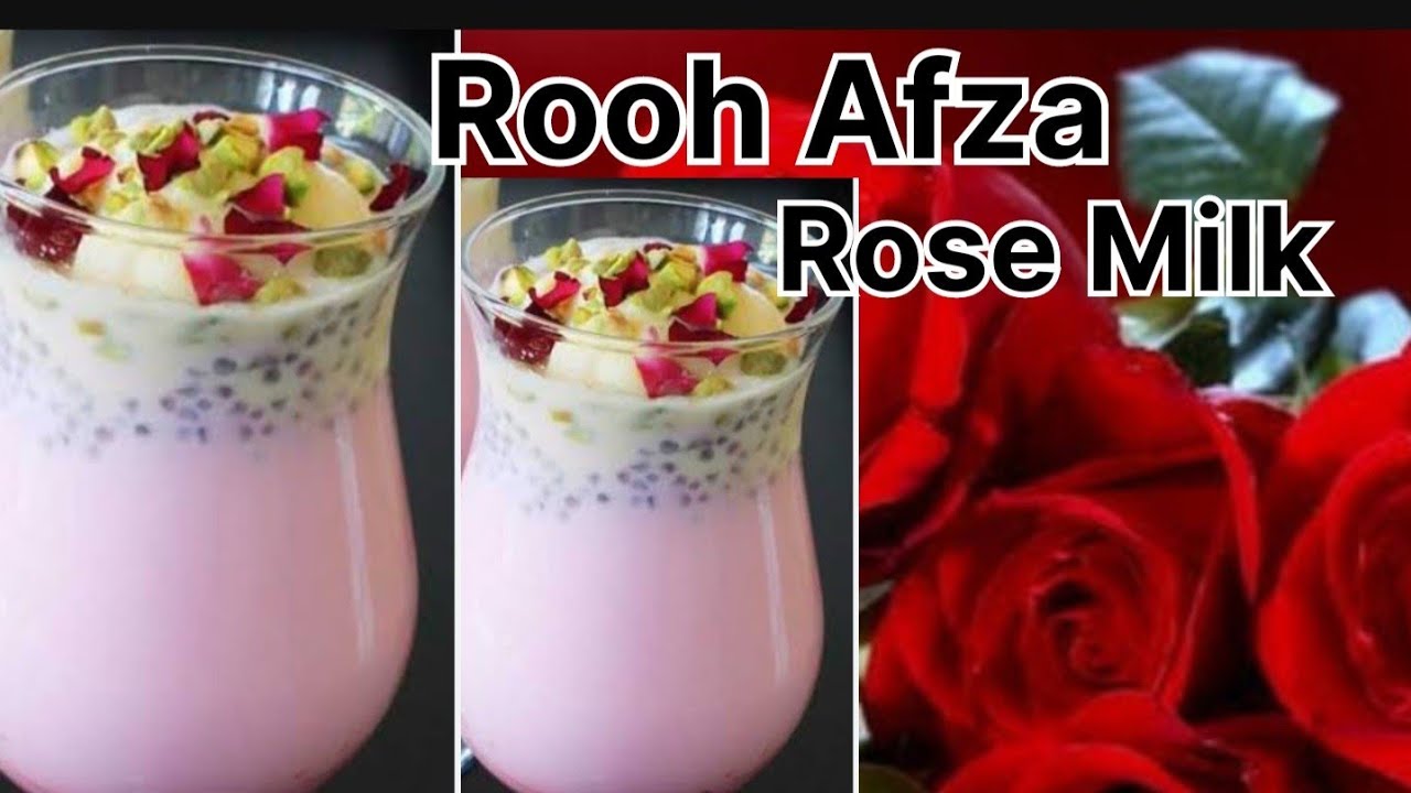 മൊഹബത്തിന്റെ റോസ് മിൽക് || Rooh Afza Rose milk receipe || quick and easy rose milk - YouTube