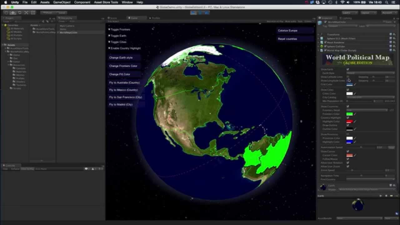 World Political Map for Unity - Globe Edition V2 - YouTube