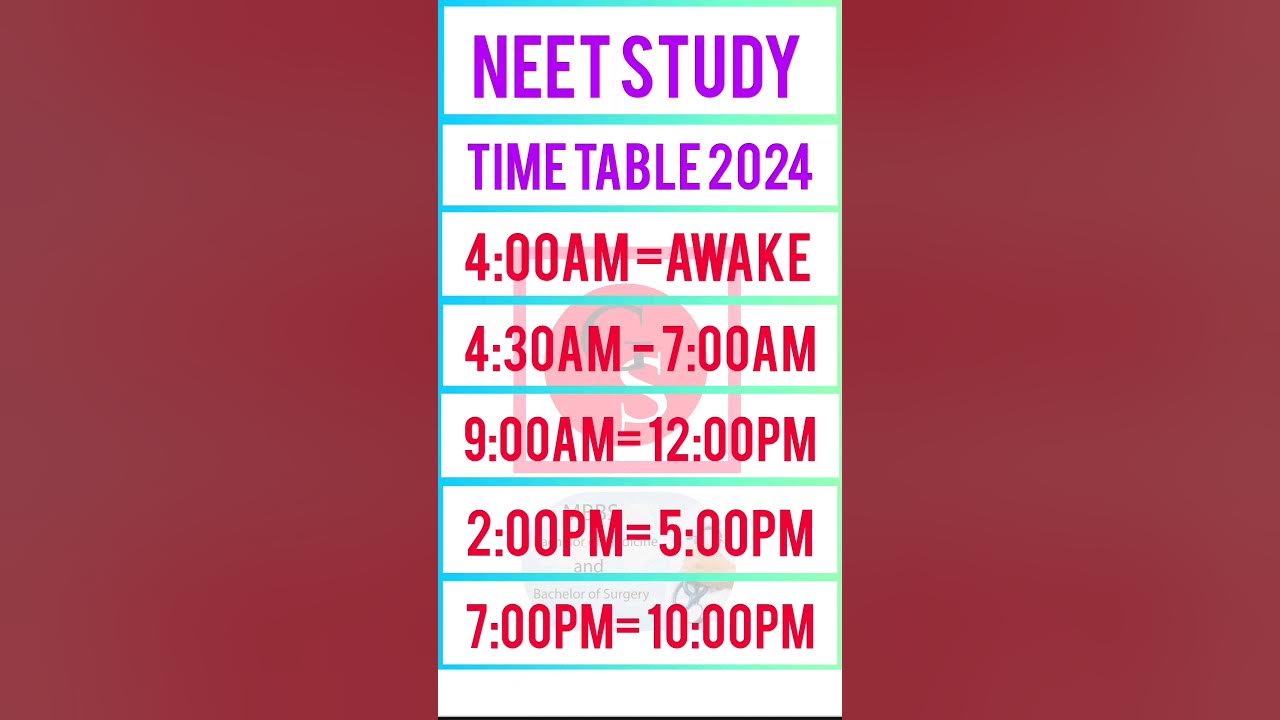 #neet time table 2024 ।। time table 2024 ।।self study time table 2024 - YouTube