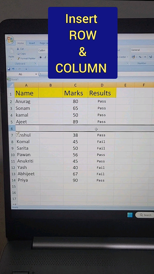 how to Insert ROW and COLUMN | excel me row or column kaise insert kare - YouTube