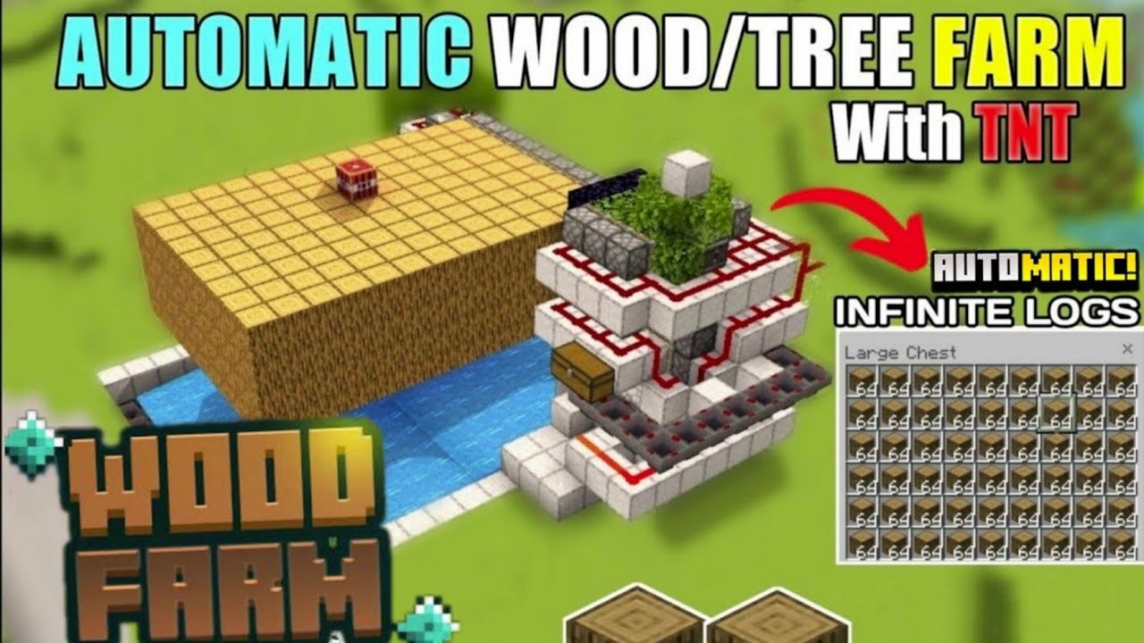 New Automatic TNT Wood Farm TREE FARM IN MINECRAFT BEDROCK 1 19 new-automatic-tnt-wood-farm-tree-farm-in-minecraft-bedrock-1-19
