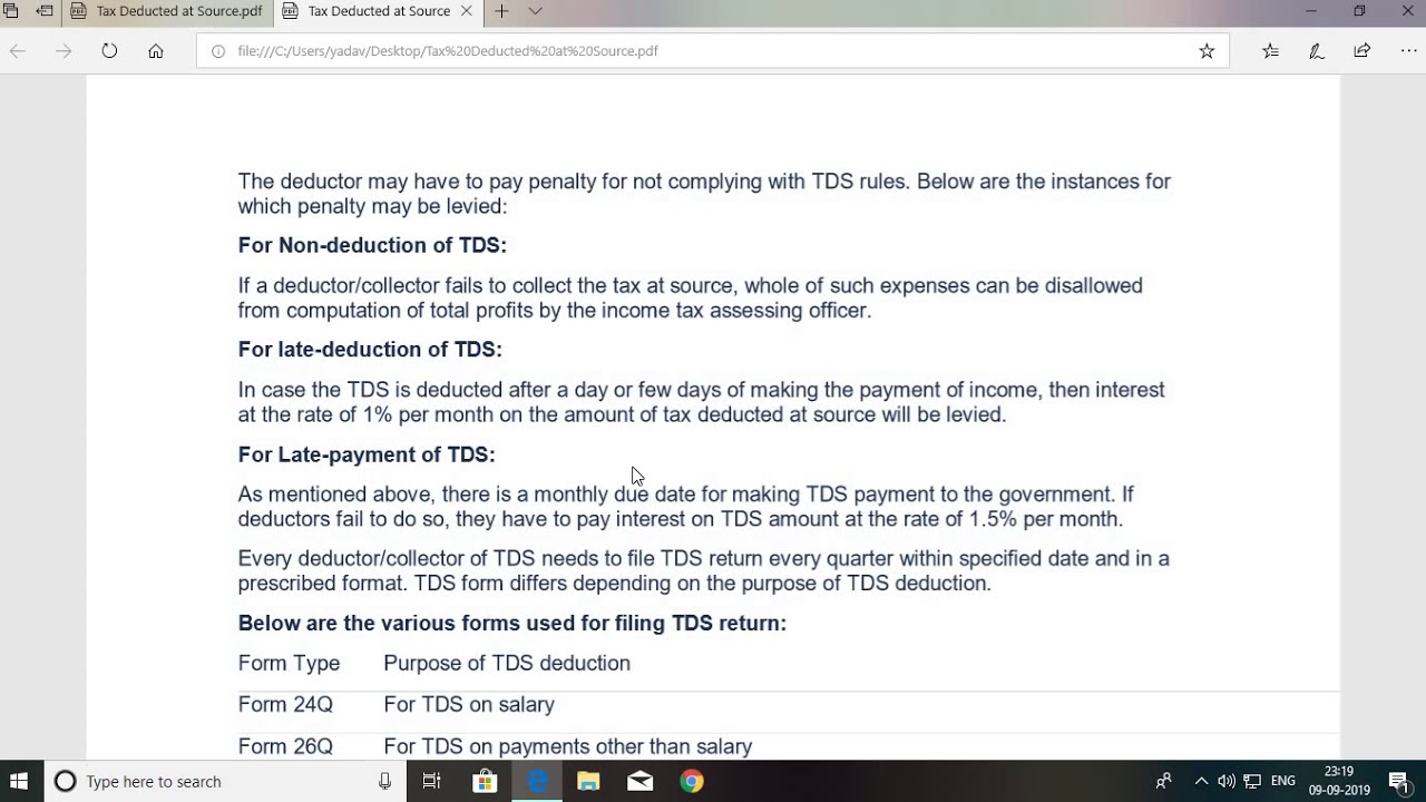 TDS CONCEPT IN TALLY PART 1, TDS RATE , INTEREST & PAYMENT OF TDS - YouTube