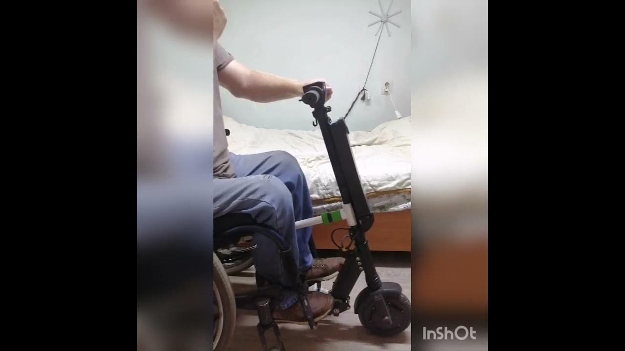 Колесо от самоката для инвалидной коляски. - YouTube