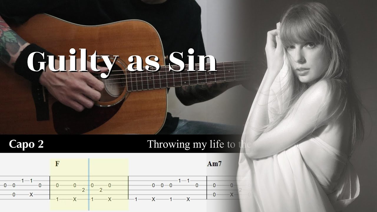 Guilty as Sin - Taylor Swift - Fingerstyle Guitar TAB Chords - YouTube
