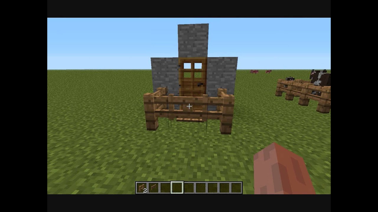 Como hacer valla (fence) y puerta de valla (fence gate) minecraft - YouTube
