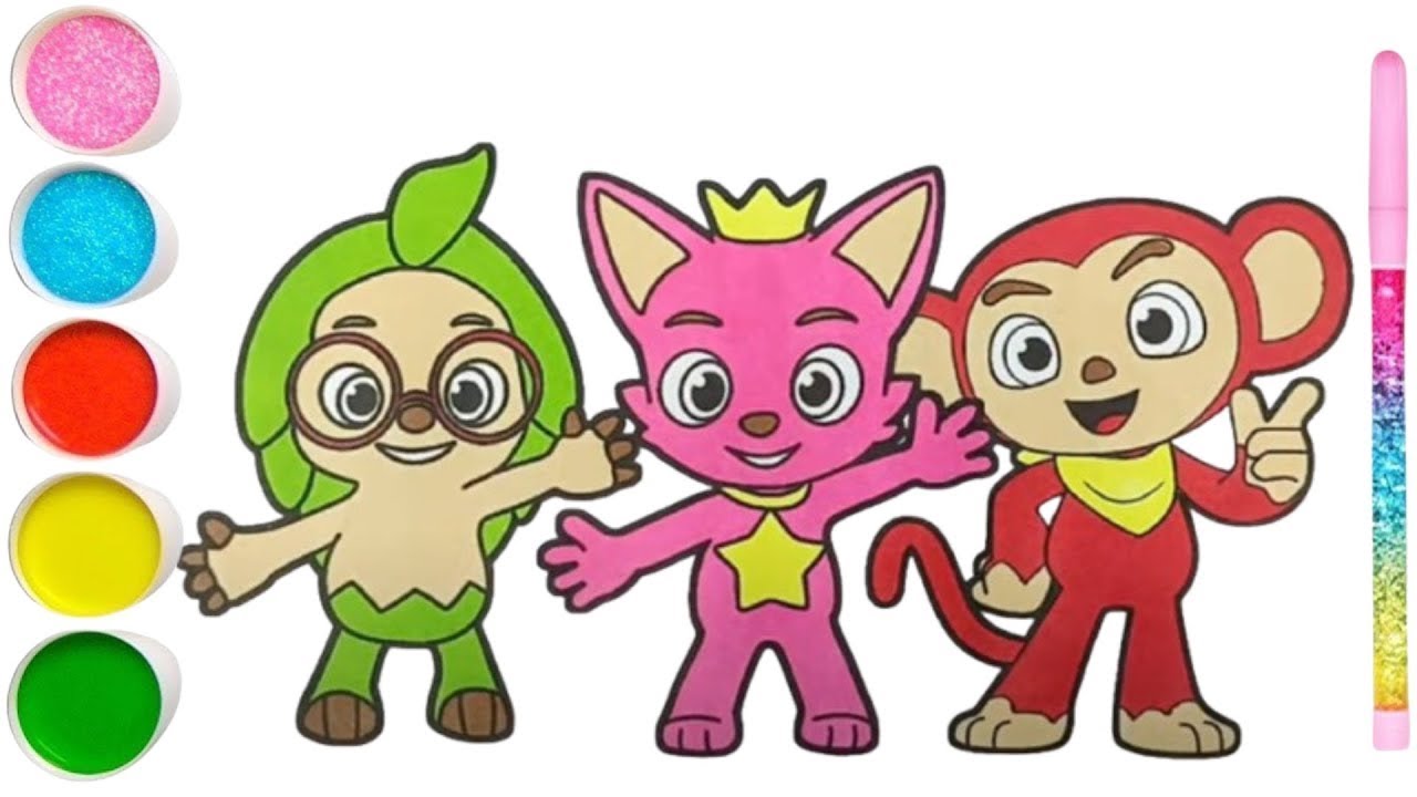 Coloring Hogi! Pinkfong | Easy Coloring Art | for Kids - YouTube