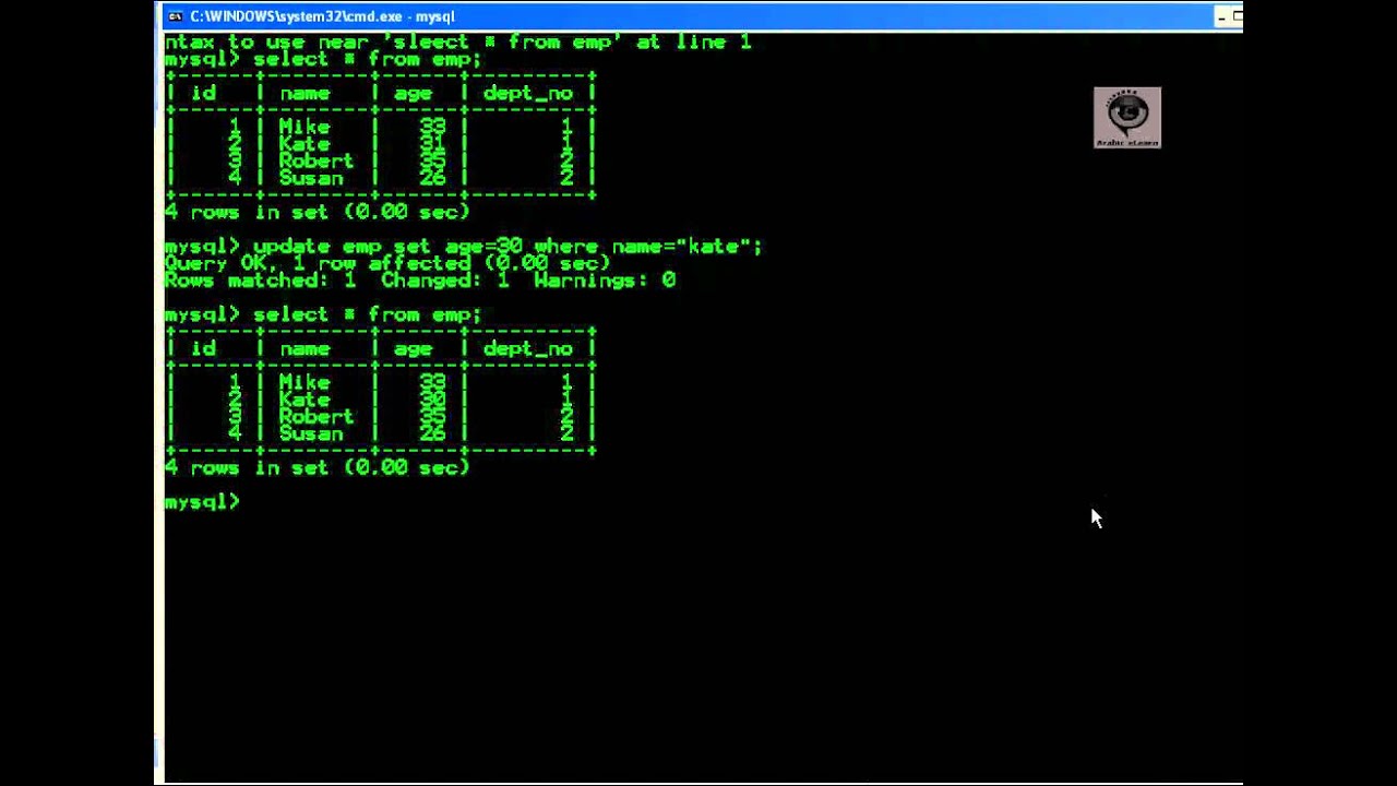 Mysql 01 09 Tables Update Values YouTube Mysql 01 09 Tables Update Values YouTube