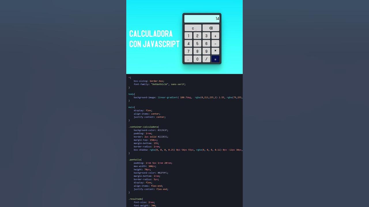 Calculadora Funcional Con JavaScript - YouTube