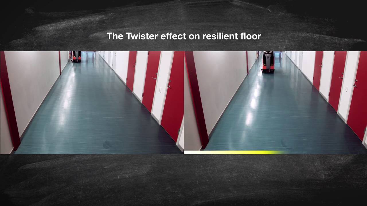 Twister diamond pads cleaning resilient floor - YouTube
