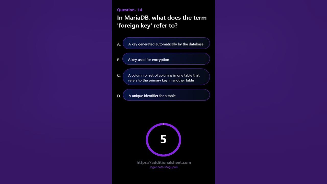 In MariaDB what does the term foreign key refer to - YouTube