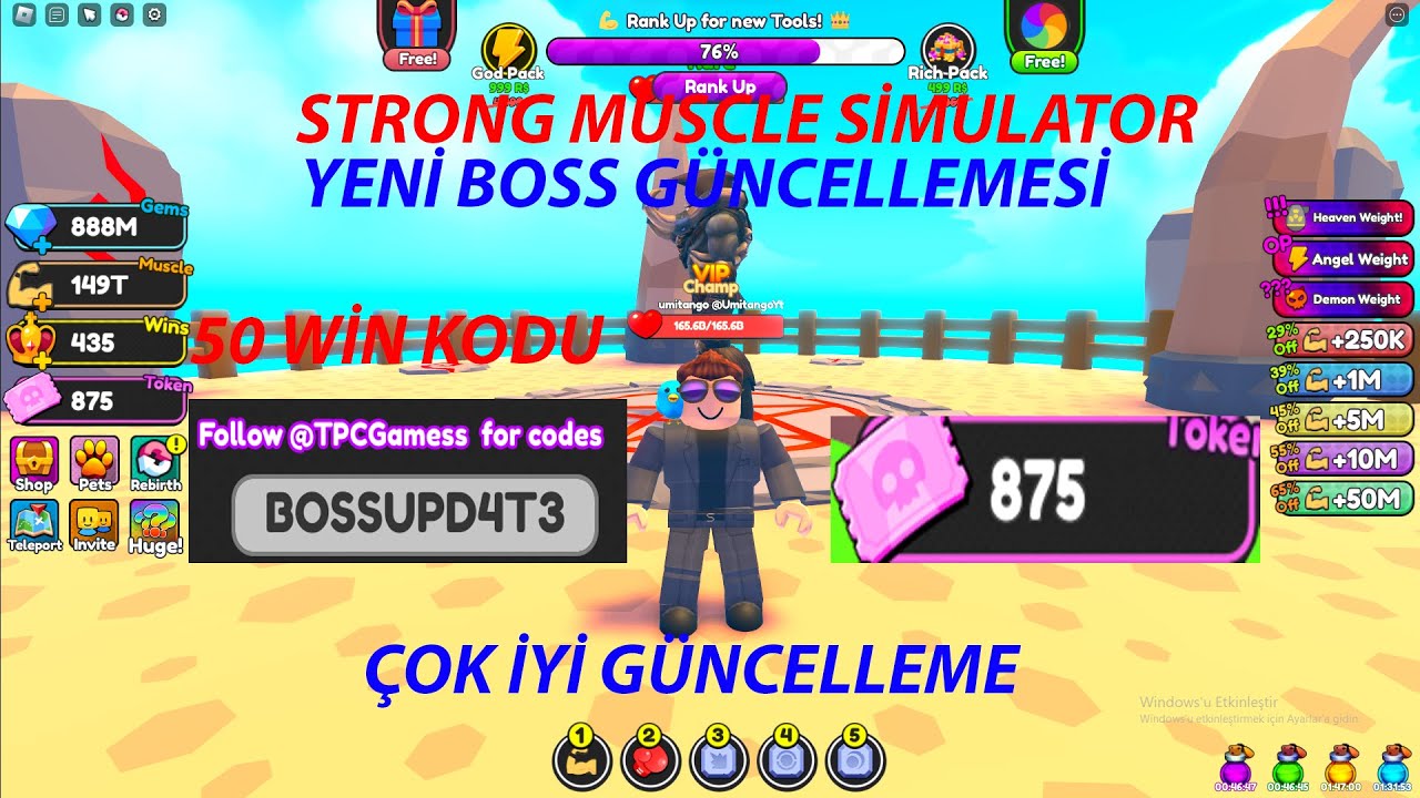 💪STRONG MUSCLE SİMULATOR YENİ BOSS GÜNCELLEMESİ VE WİN KODU - FARUK TPC ...