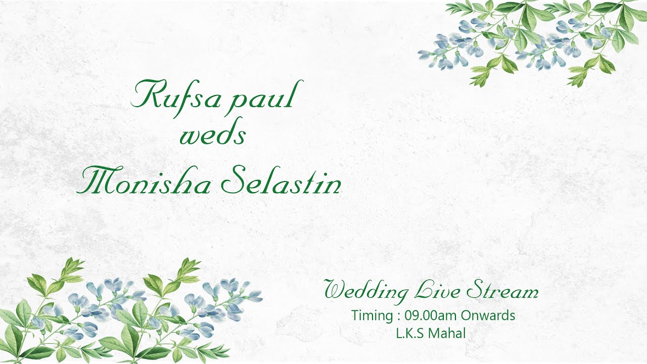 Rufus paul weds Monisha Selastin | Wedding Live - YouTube