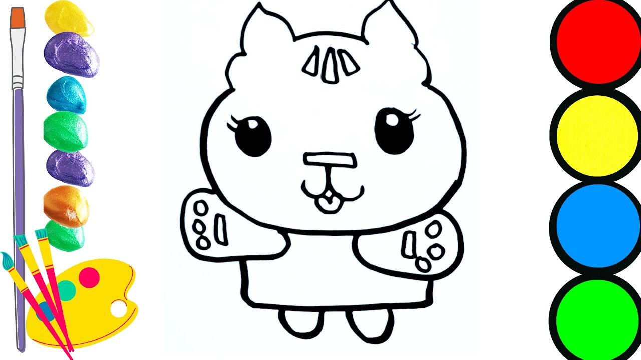 How To Draw Cakey Cat From Gabby's Dollhouse | Learn Colors | Asma Art ...