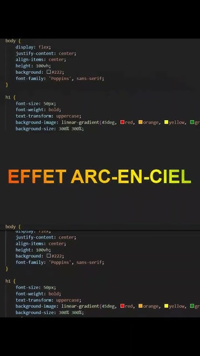 Texte Arc-en-ciel animé et dégradé #animation #frontenddeveloper #webdesign #css #javascript # ...