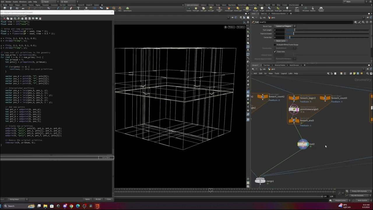 Recursive subdivision of a cube in houdini using vex - YouTube