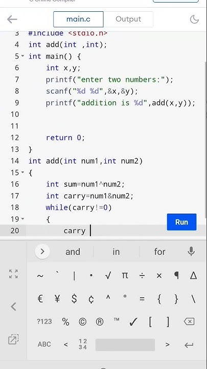 adding two numbers using bitwise operators #cprogramming #codingguru #shorts 😎 - YouTube