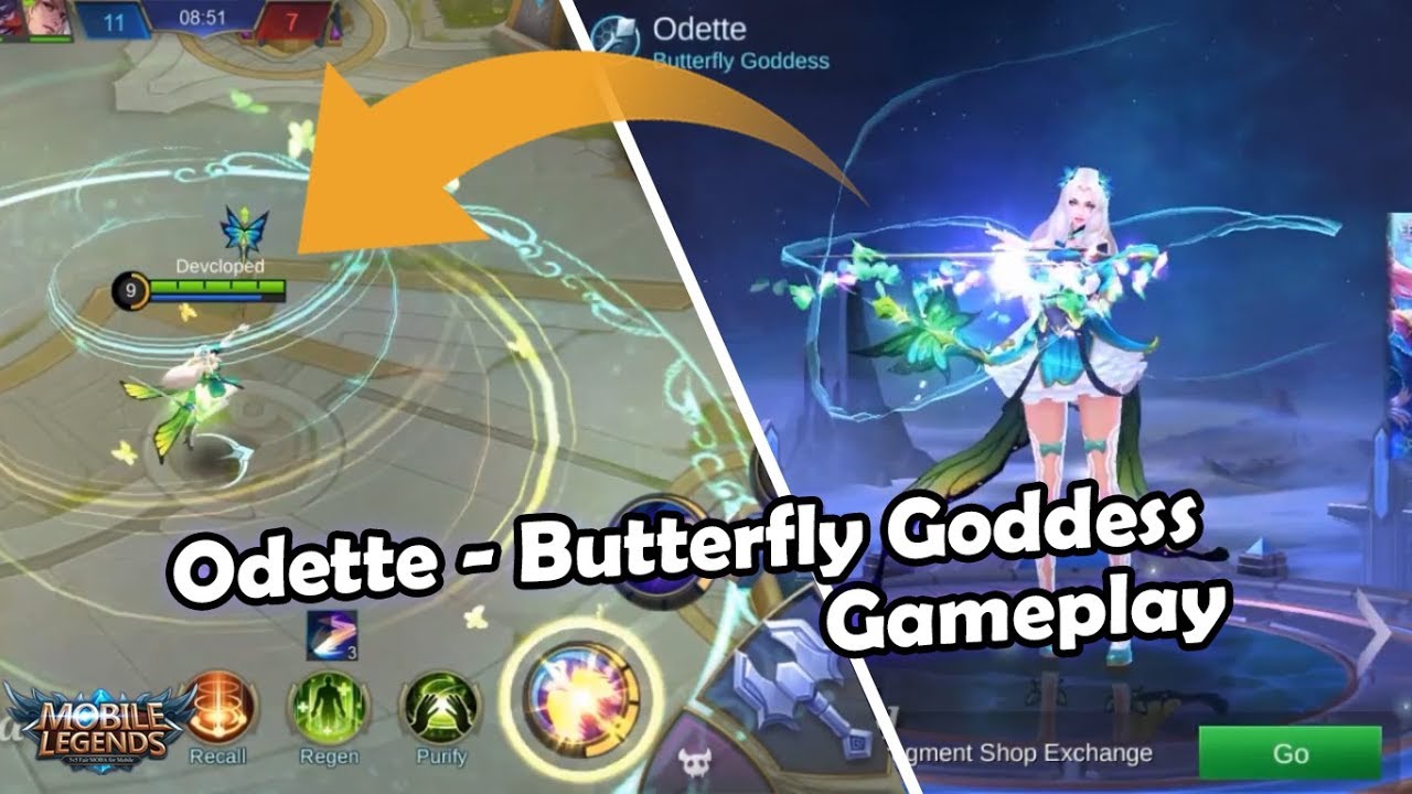 New Odette Skin - Butterfly Goddess Gameplay | Mobile Legends - YouTube