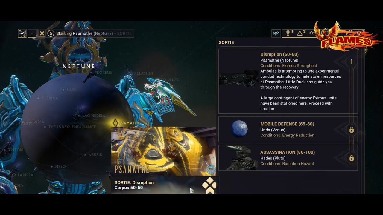 Warframe Psamathe (Neptune) Mission Disruption level 50-60 - YouTube