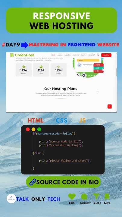 Responsive Web Hosting frontend website | HTML, CSS & JS | #project ...