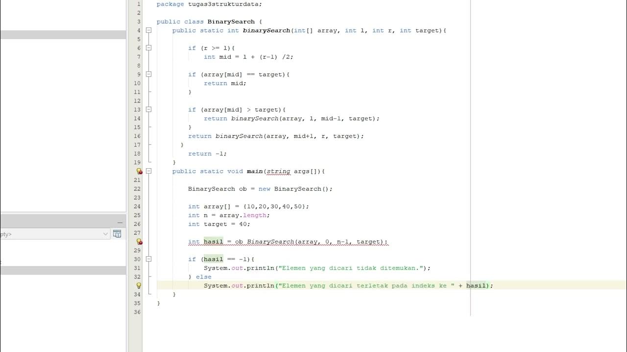 Tugas 3 Struktur Data Binary Search - Universitas Terbuka - YouTube
